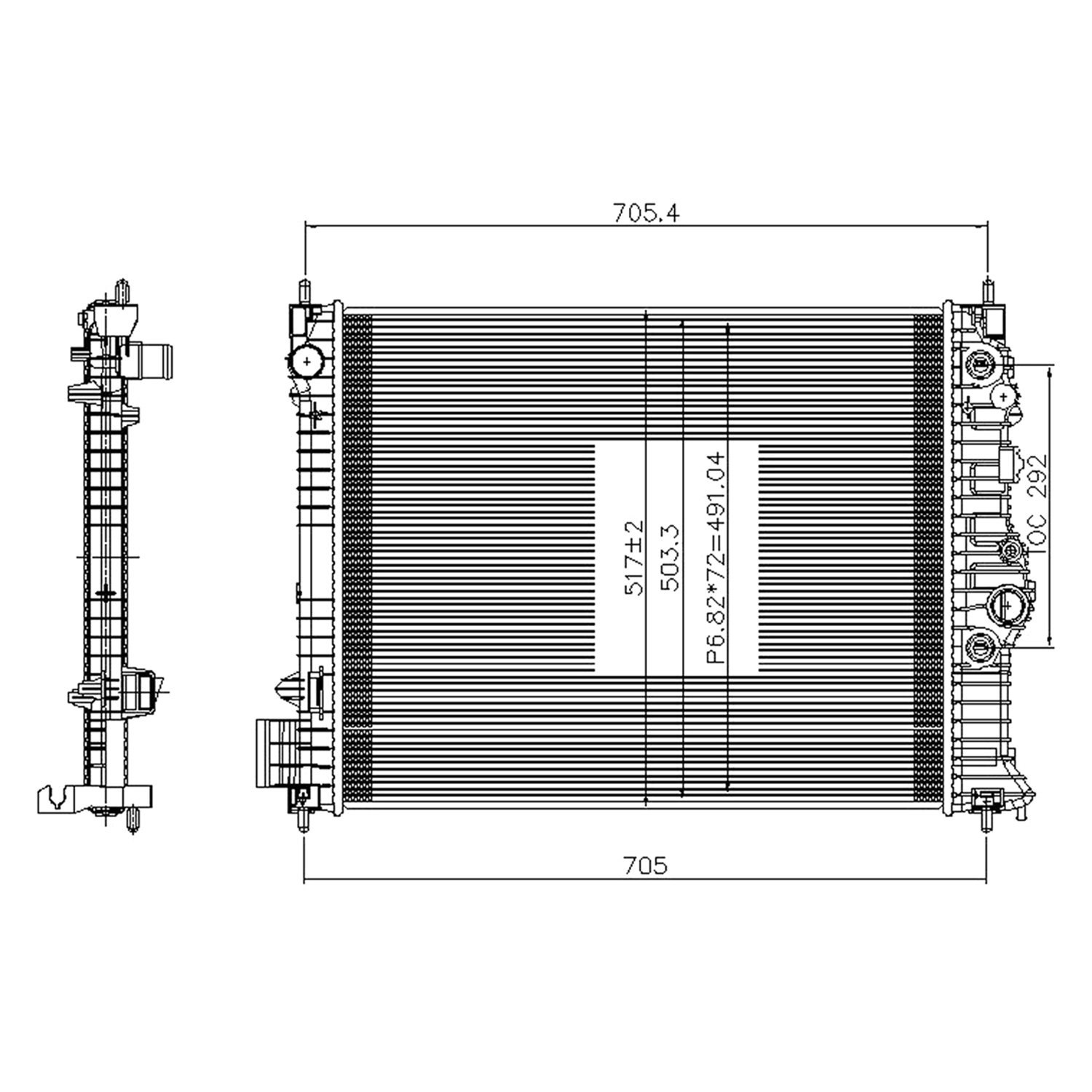 Replace® RAD13511 - Engine Coolant Radiator