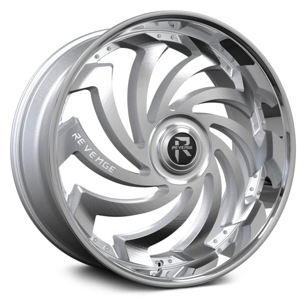 REVENGE LUXURY® RL-108 Wheels - Silver with Brushed Face and Chrome SS ...