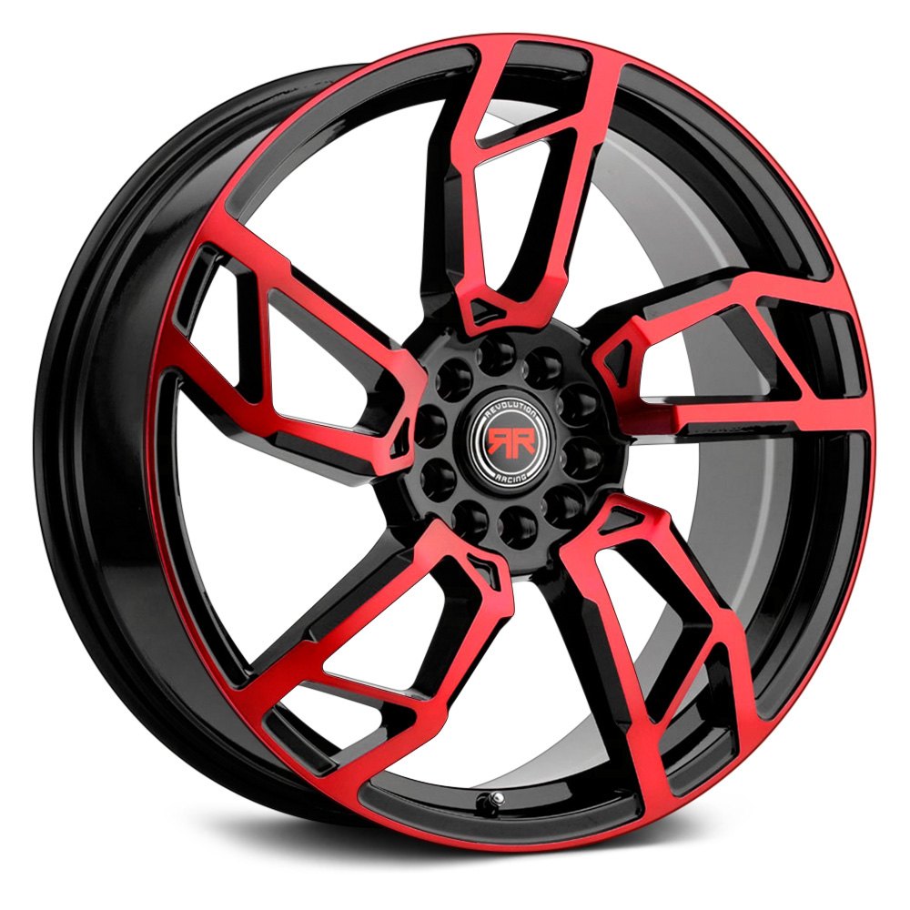 REVOLUTION RACING® RR22 Wheels - Black with Red Face Rims