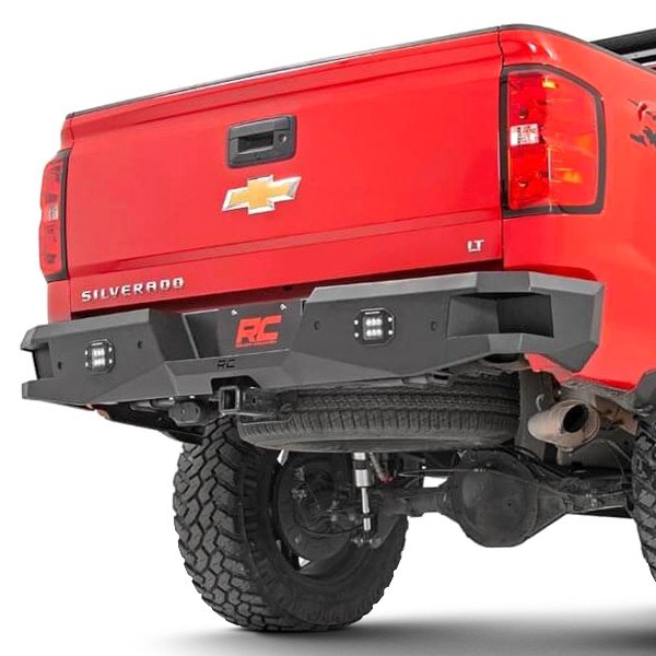 Rough Country® 10773 - Full Width Black Powder Coated Rear HD Bumper