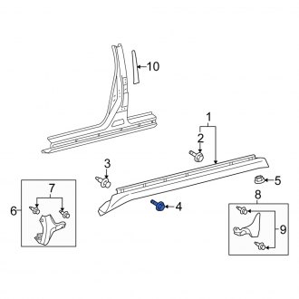 Scion Rocker Panel Hardware | Fasteners, Clips, Brackets — CARiD.com