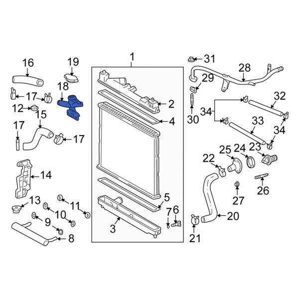 Scion OE 1650221010 - Engine Coolant Filler Neck