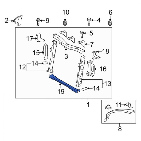 Scion OE 5321812901 - Front Lower Radiator Support Tie Bar