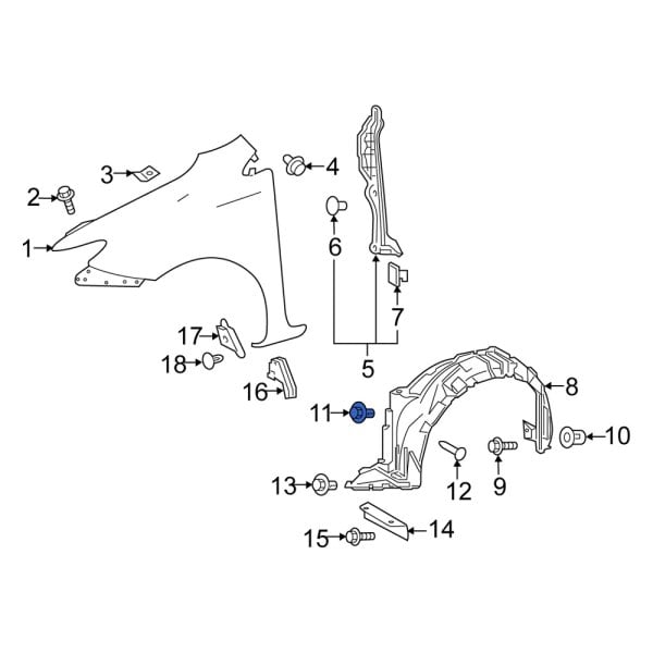 Scion OE 4774906010 - Fender Liner Retainer