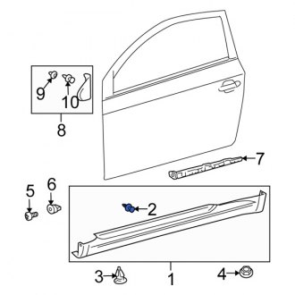 Scion xB Rocker Panel Hardware - Clips, Brackets | CARiD