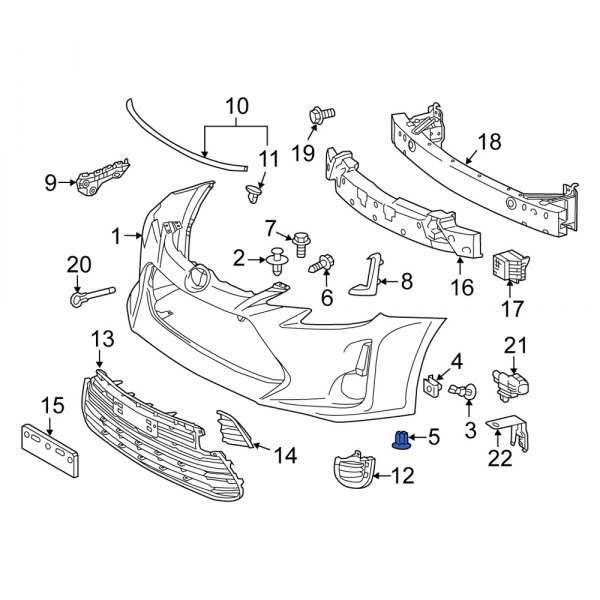 Scion OE 9018906193 - Front Bumper Cover Grommet