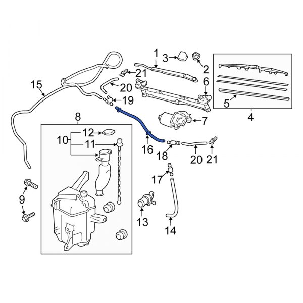 Scion OE 9009933080 - Front Windshield Washer Hose