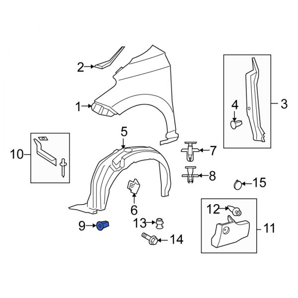 Scion OE 9018906013 - Fender Liner Grommet