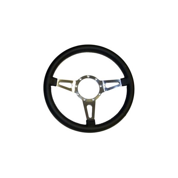 Scott Drake® S1MS-3600-BK-14 - 3-Spoke Corso Feroce Leather Steering Wheel