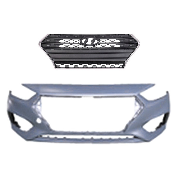 Sherman® BNDL-232838 - 2-Piece (Front Bumper Cover, Grille) (Value Line)