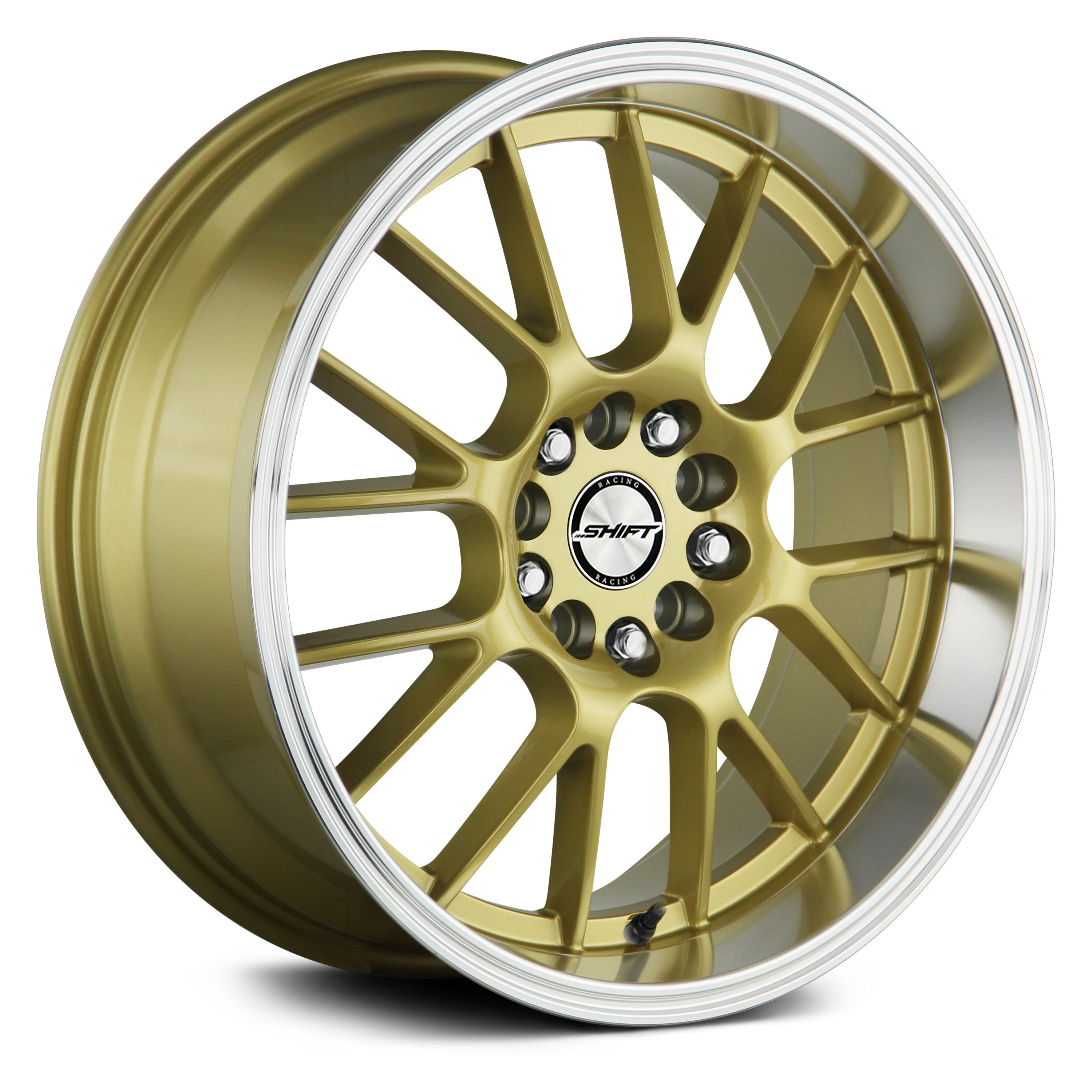 SHIFT WHEELS® CRANK Wheels - Gold with Polished Lip Rims