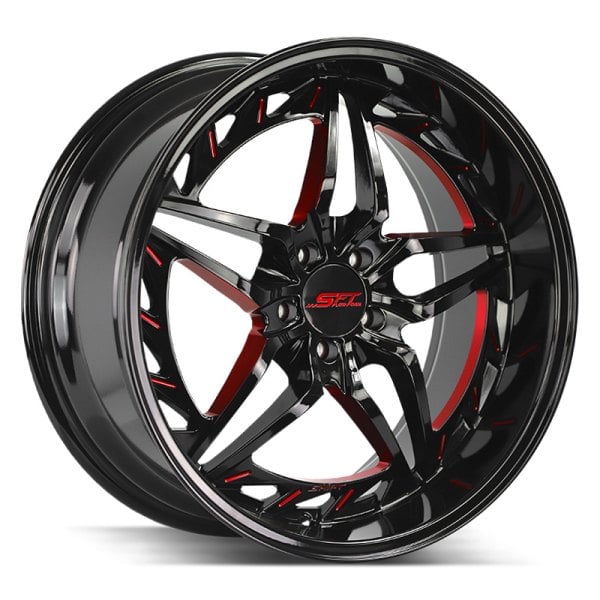 SHIFT WHEELS® INJECTOR Wheels - Gloss Black with Candy Red Milled ...