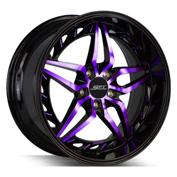 SHIFT WHEELS® INJECTOR Wheels - Gloss Black with Machined Candy Purple ...