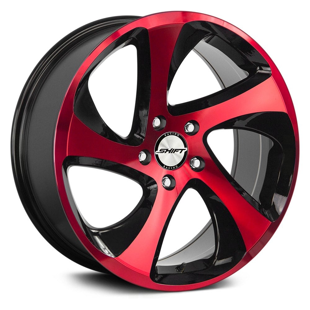 SHIFT WHEELS® STRUT Wheels - Gloss Black with Candy Red Face Rims