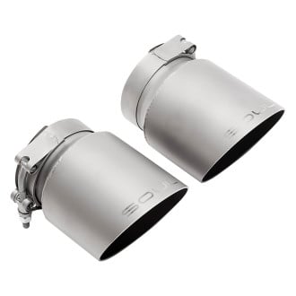Exhaust Tips | Dual, Double Wall, Rolled Edge, Angle Cut, Rectangular