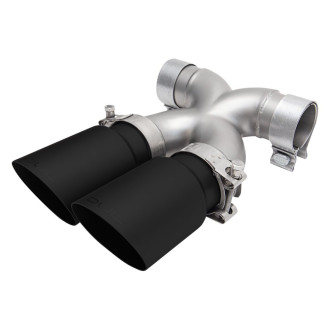 Exhaust Tips | Dual, Double Wall, Rolled Edge, Angle Cut, Rectangular