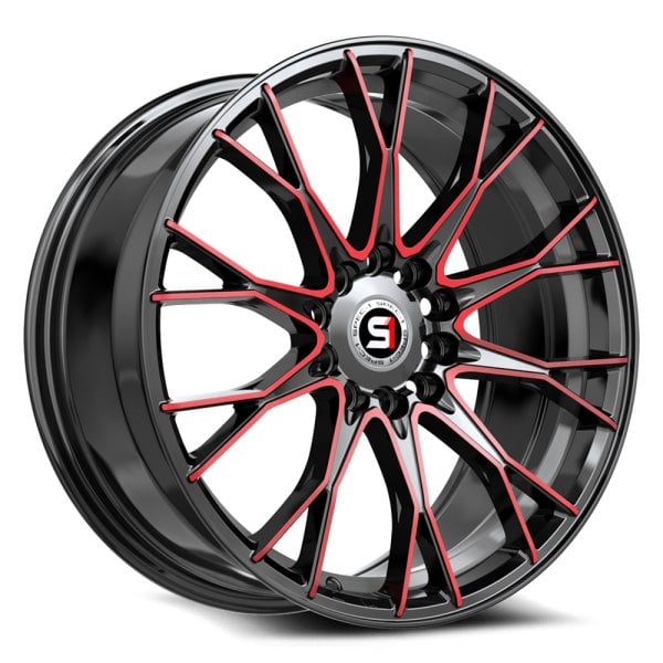 SPEC-1® SP-59 Wheels - Gloss Black with Red Machined Face Rims