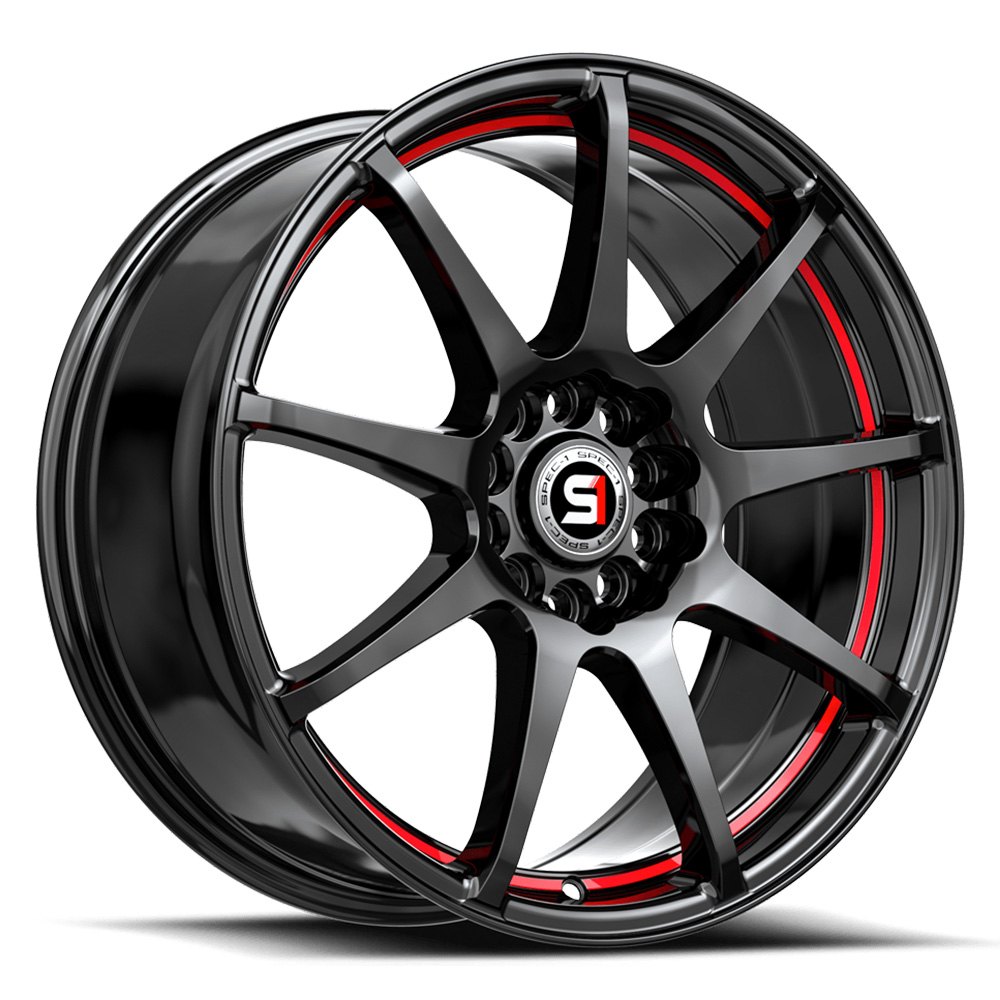 SPEC-1® SP-67 Wheels - Gloss Black with Red Line Rims