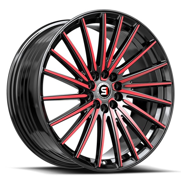 SPEC-1® SP-68 Wheels - Gloss Black with Red Machined Face Rims