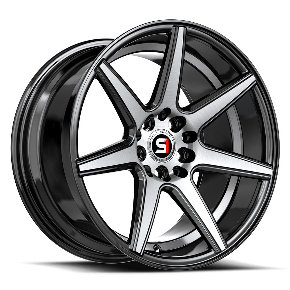SPEC-1® SP-73 Wheels - Gloss Black with Machined Face and Undercut Rims