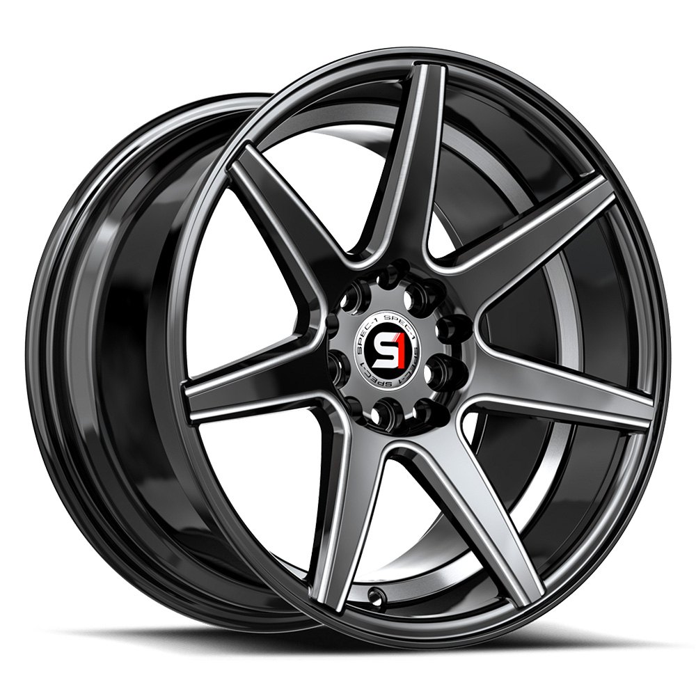 SPEC-1® SP-73 Wheels - Gloss Black with Milled Accents and Machined ...