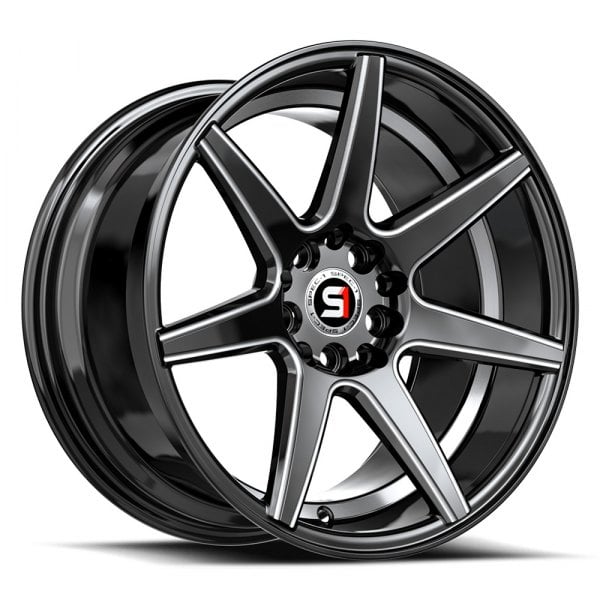 SPEC-1® SP-73 Wheels - Gloss Black with Milled Accents and Machined Undercut Rims