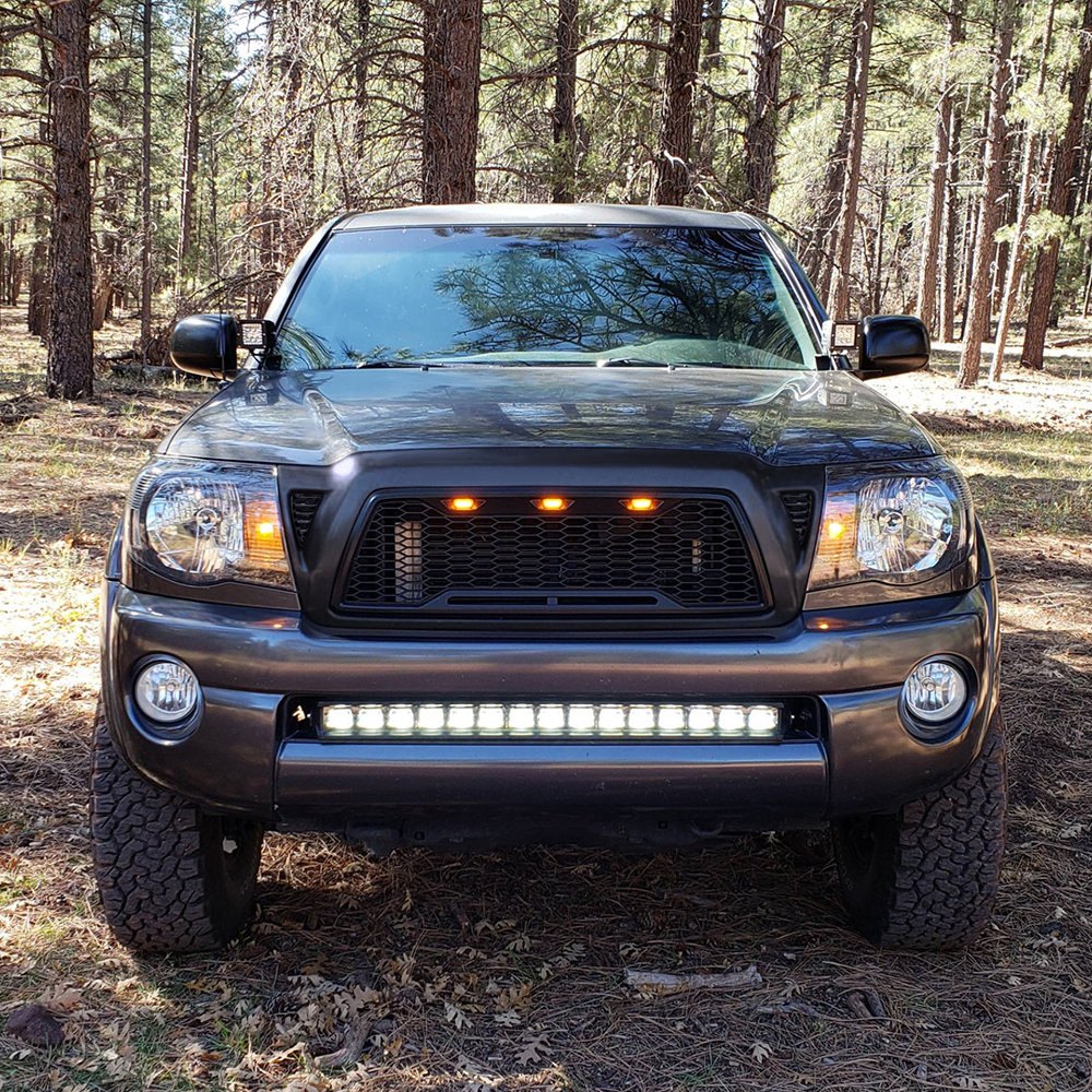 Spec-D® HG-TAC05BB-LED-KH - 1-Pc Matte Black Front Main Grille With ...