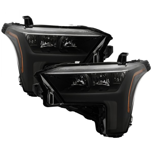 Spyder® HD-JH-TTU22-LED-AM-BK - Driver and Passenger Side Black Factory Style LED Headlights