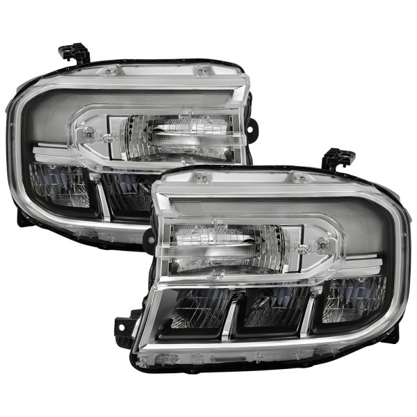 Spyder® PRO-JH-FMAV22-OEP-LED-BK - Driver and Passenger Side Black LED Headlights with DRL