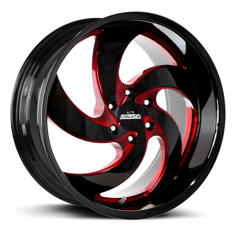 STRADA STREET CLASSICS® RETRO 5 Wheels - Gloss Black with Candy Red ...