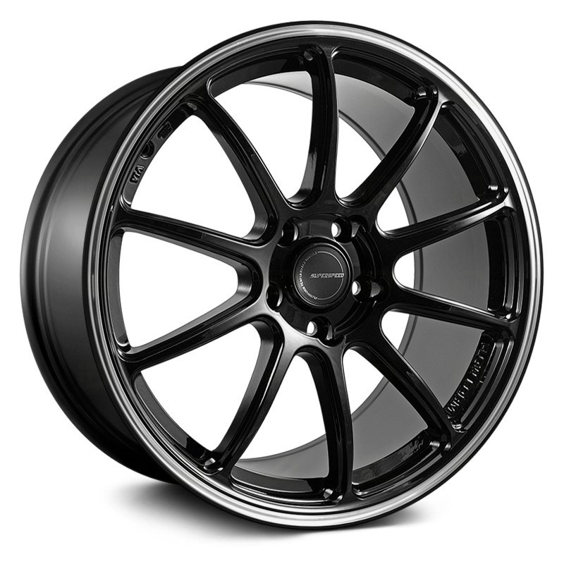 SUPERSPEED® RF03RR Wheels - Gloss Black with Machined Lip Rims