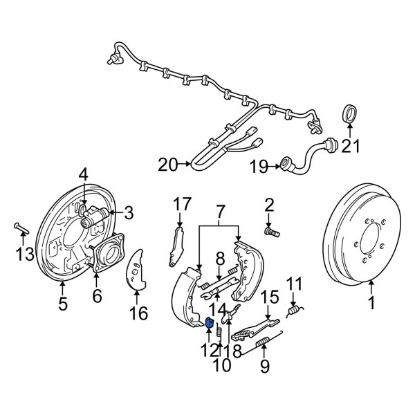 Suzuki OE 5324367D00 - Rear Drum Brake Hold Down Spring