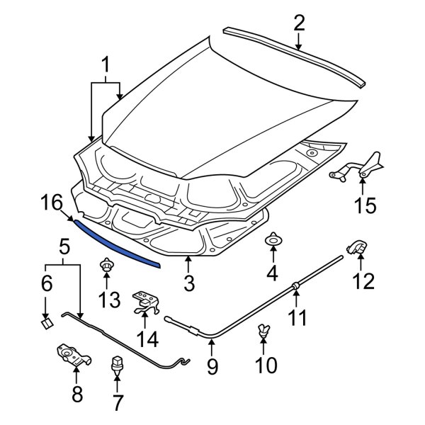 Suzuki OE 7241185Z00 - Front Hood Molding