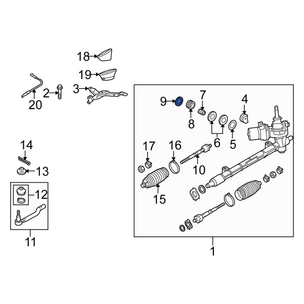 Suzuki OE 4859357L00 - Rack and Pinion Nut