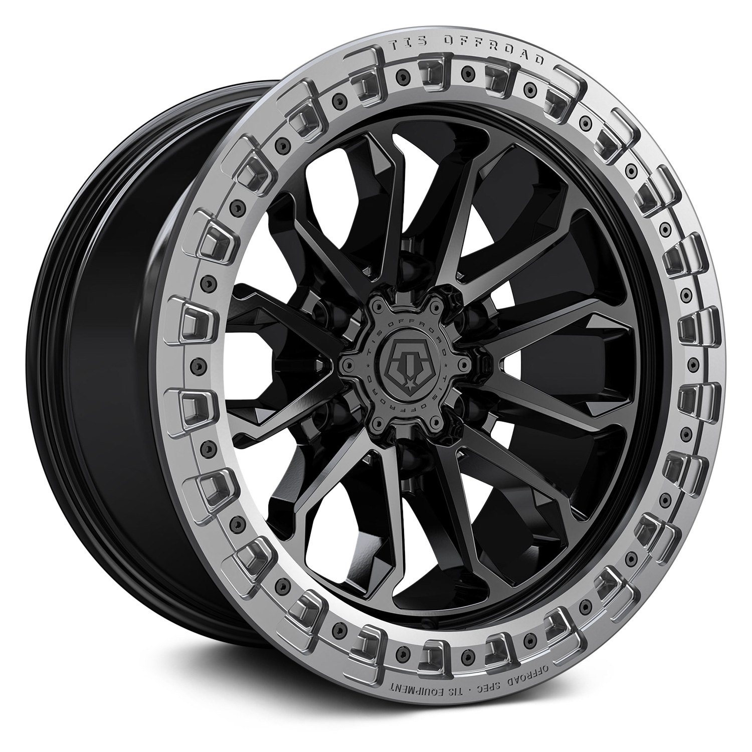 TIS® 556BA 6 Wheels - Satin Black with Anthracite Simulated Bead Ring Rims