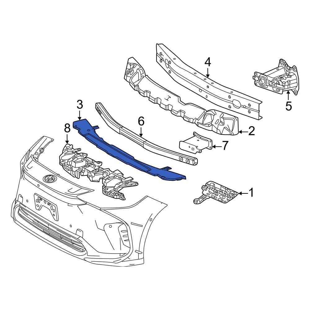 Toyota OE 5261842100 - Front Lower Bumper Impact Absorber
