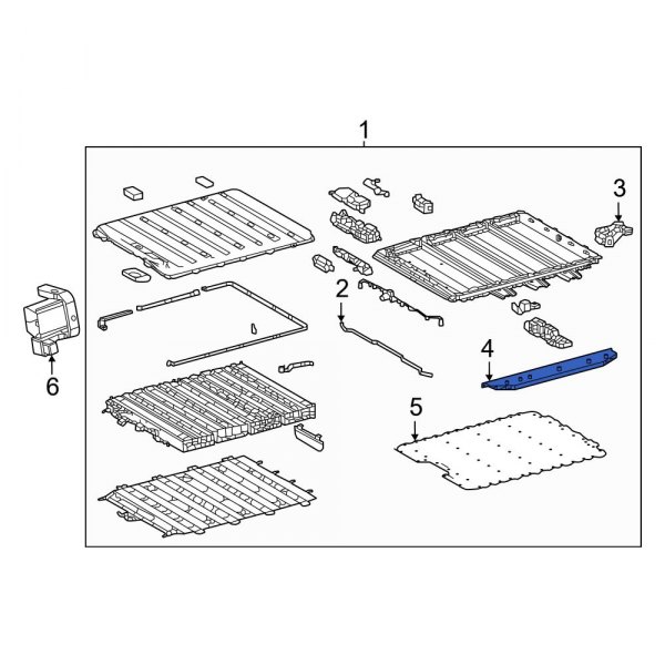 Toyota OE 5743142020 - Right Drive Motor Battery Pack Bracket