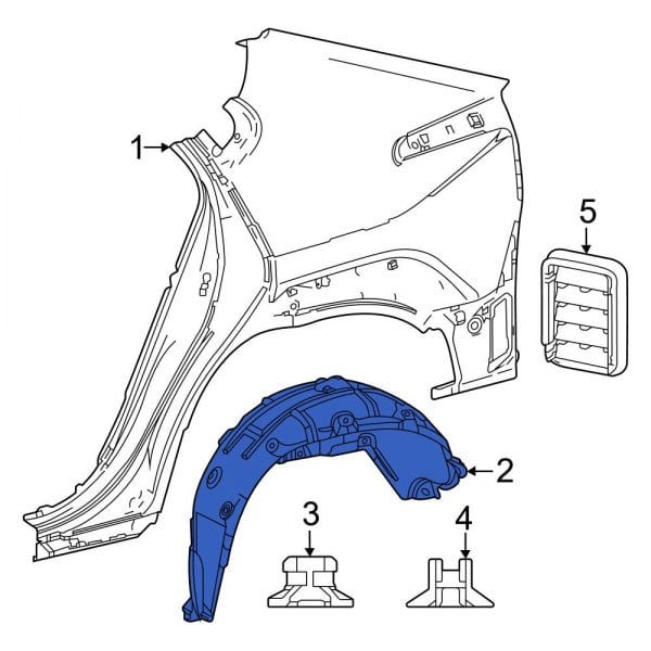 Toyota OE 6563742040 - Rear Right Quarter Panel Splash Shield