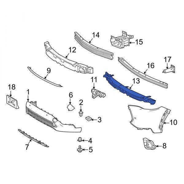 Toyota OE 526180A060 - Front Lower Bumper Impact Absorber