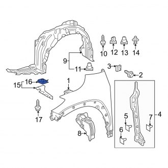 Toyota Corolla Cross Fender Support Braces & Hardware — CARiD.com