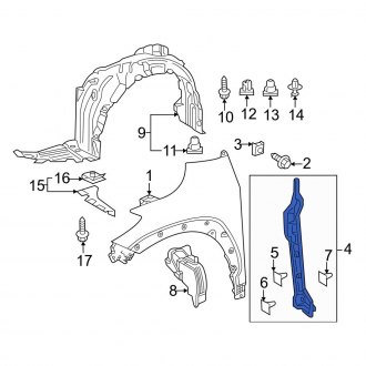 Toyota Corolla Cross Fender Support Braces & Hardware — CARiD.com