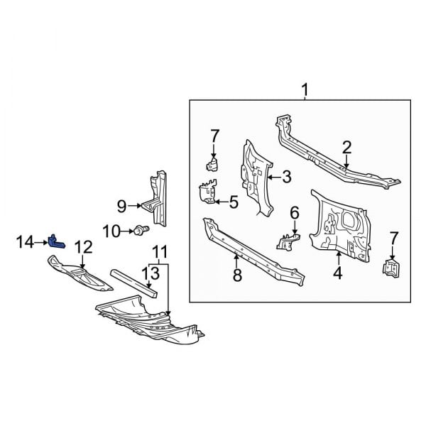 Toyota OE 5213334010 - Radiator Mount Bracket