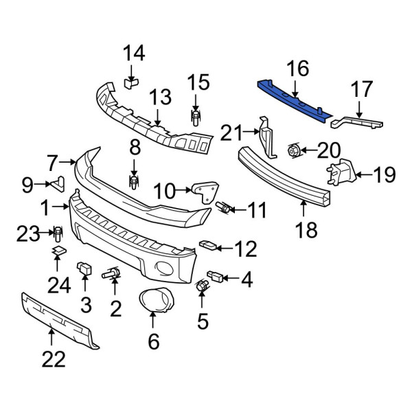 Toyota OE 525060C050 - Front Center Bumper Face Bar Bracket