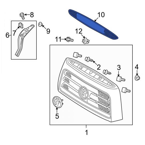Toyota OE 531210C050 - Front Grille Molding
