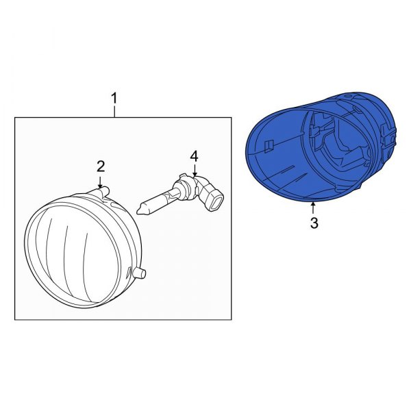 Toyota OE 521260C030 - Front Left Fog Light Housing