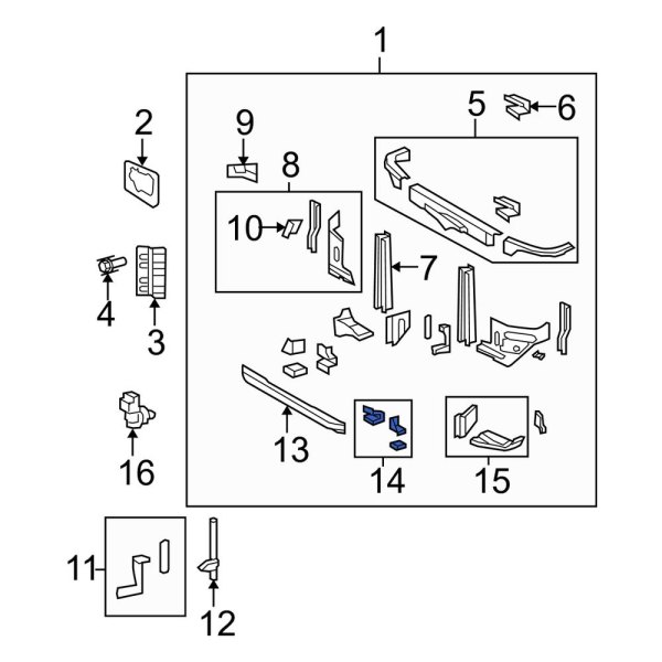 Toyota OE 532810C020 - Right Radiator Support Panel Reinforcement