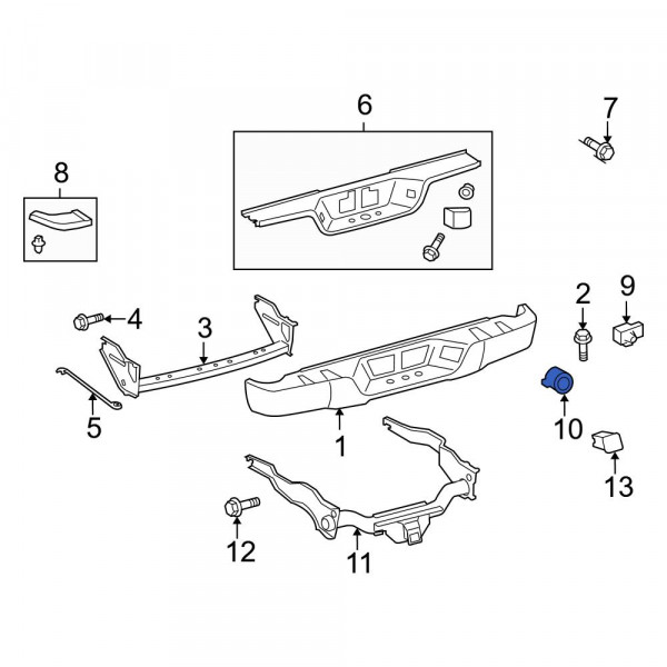 Toyota OE 8934834020 - Rear Outer Parking Aid Sensor Housing
