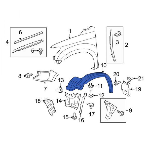 Toyota OE 538080C030 - Front Left Fender Splash Shield