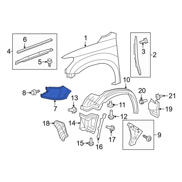 Toyota OE 539310C903 - Front Right Fender Extension Panel