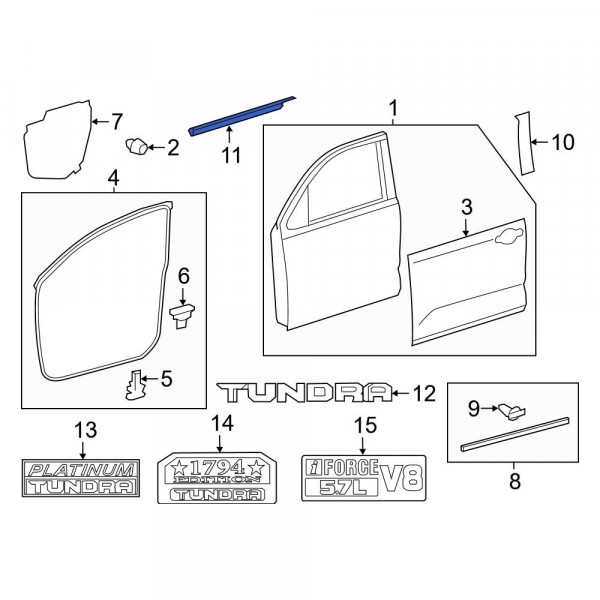 Toyota OE 682100C020 - Front Left Door Belt Molding
